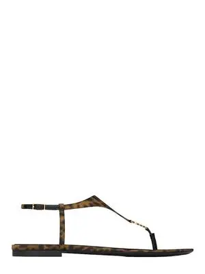 Saint Laurent Cassandra Sandals In Grosgrain - Leopard