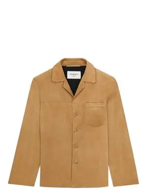 Saint Laurent Jacket In Suede - Tabac