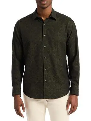 Robert Graham Highland Stretch Cotton Long-sleeve Shirt - Olive