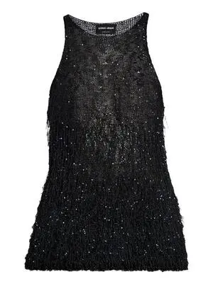 Giorgio Armani Sequined Knit Sleeveless Blouse - Multi