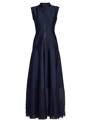 Giorgio Armani A-line Maxi Dress - Blue