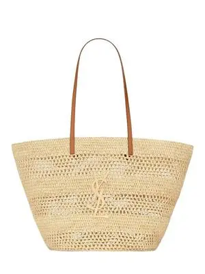 Saint Laurent Panier Medium Tote Bag In Raffia - Natural