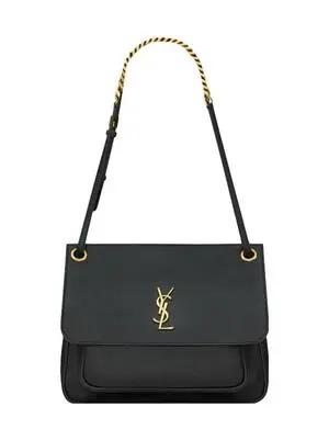 Saint Laurent Niki Soft Medium Shoulder Bag In Lambskin - Black