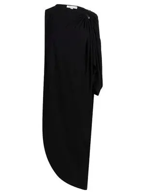 Michael Kors Elliptical Draped-sleeve Jersey Midi-dress - Black