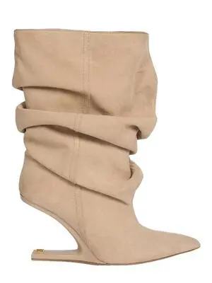 Balmain 95mm Draped Suede Sculptural Ankle Boots - Sable