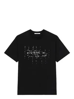 Givenchy T-shirt In Cotton With Photographic Negative Print Black