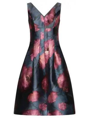 KAY UNGER Ines Poppy Cocktail Dress - Chambray Multi