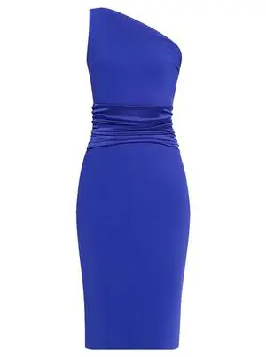Chiara Boni La Petite Robe Ruched One-shoulder Bodycon Midi-dress - Blue