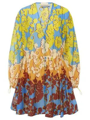 ALEMAIS Splice Cotton-silk Mini Dress - Multi