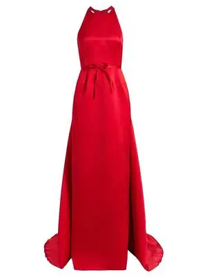 Prabal Gurung Caroline Sleeveless Satin Gown - Red