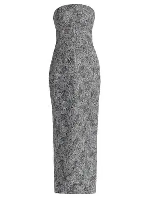 MILLY Meredith Floral-embroidered Maxi Dress