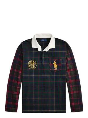 POLO RALPH LAUREN Logo Plaid Cotton Rugby Shirt