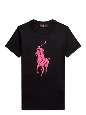 Polo Ralph Lauren Pink Pony Cotton Crewneck T-shirt - Black