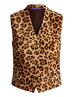 Ralph Lauren Brennen Leopard-print Calf Hair Vest - Tan Multi