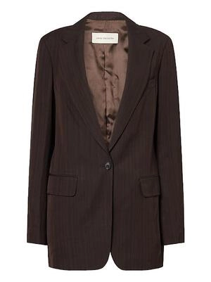 Dries Van Noten Blanchet Tonal-stripe Woven Blazer - Brown