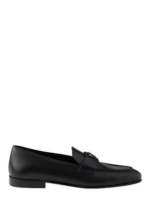PRADA Triangle-logo Leather Loafers