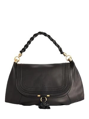 Chloé Marcie Large Foulard Leather Hobo Bag - Black