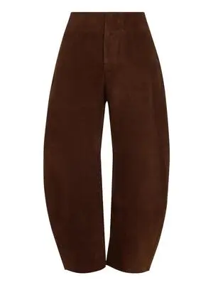 AEXAE Suede Barrel-leg Pants