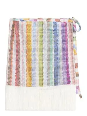 MISSONI Chevron Fringe Sarong Mini Skirt
