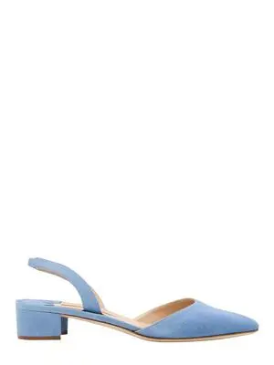 Manolo Blahnik Aspro Suede Slingback Pumps Blue