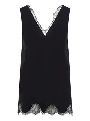 Carven Lace Trim Slip Dress - Black