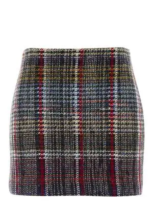 MISSONI Missoni Checked Embroidered Wool Mini Skirt