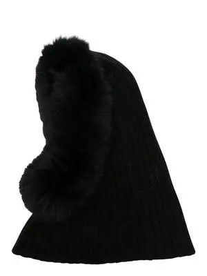 YVES SALOMON Yves Salomon Fur Trim Knit Hood