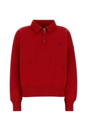 Ralph Lauren Half-zip Cotton-blend Sweatshirt - Red