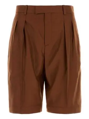 SAINT LAURENT Saint Laurent Caramel Cashmere Bermuda Shorts