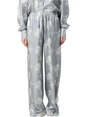 Stella McCartney Graphic Print High-waisted Wide-leg Silk Trousers Dust