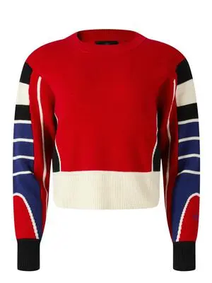 Perfect Moment Merino Wool Racer Sweater - Red