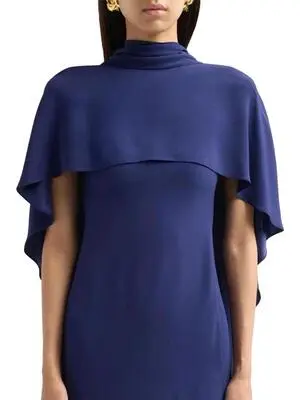 Alberta Ferretti Enver Draped Satin Gown - Multi Blue