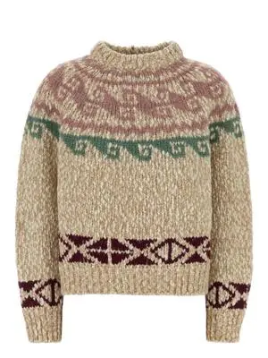 Moncler Embroidered Wool Blend Sweater - Multicolor