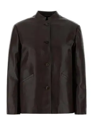 JIL SANDER Leather Jacket - Brown