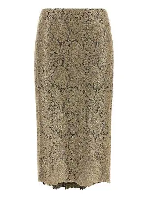 Ermanno Scervino Embroidered Tulle Skirt - Gold