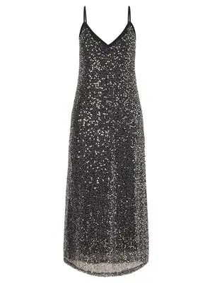 MARANT ETOILE Nevana Sequin-embellished Tulle Midi Dress - Silver