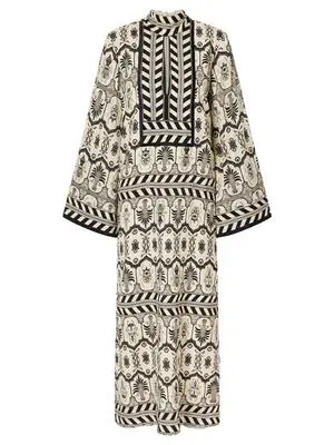 Johanna Ortiz Stay Home Printed Jacquard Maxi Dress - Neutrals