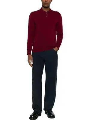 DRUMOHR Long-sleeve Polo-collar Sweater - Red