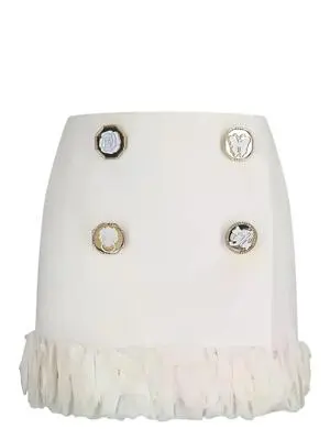 BLUMARINE Button-embellished Ruffled Mini Skirt