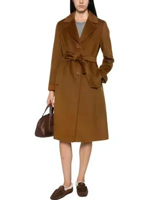 PENNYBLACK Belted Button-up Coat - Brown