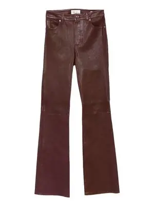 FRAME Reboot Flared Leather Trousers Red