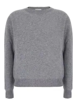 SOLOCASCMIR Crew-neck Ribbed-trim Sweater - Grey
