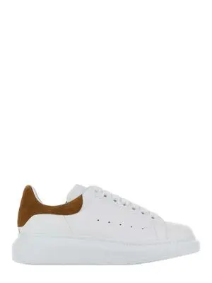 Alexander McQueen Alexander Mcqueen Women White Leather Sneakers With Camel Suede Heel White