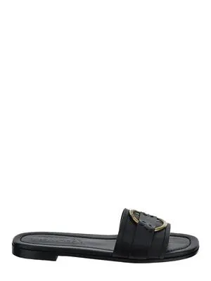 Moncler Round Toe Slippers - Black