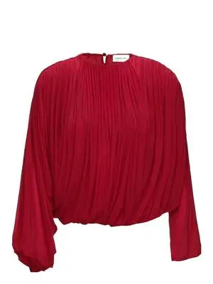 Magda Butrym Draped Long-sleeve Top - Red