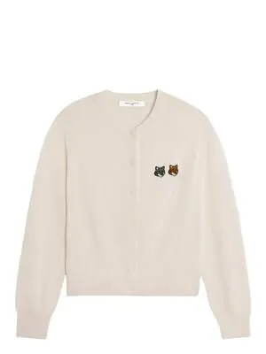 Maison Kitsuné Double Fox Head Patch Cardigan - Latte
