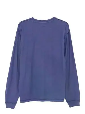 StÜssy Logo-print Long-sleeve T-shirt Blue