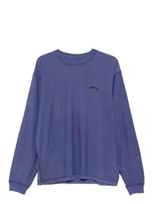 StÜssy Logo-print Long-sleeve T-shirt Blue