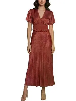 SANDRO Laurana Geometric-print Midi Dress