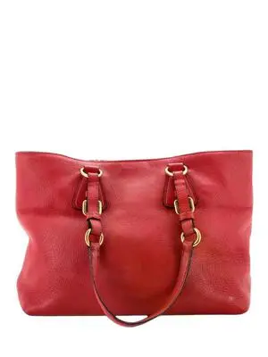 PRADA Belted Buckle Open Vitello Phenix Medium Tote Bag